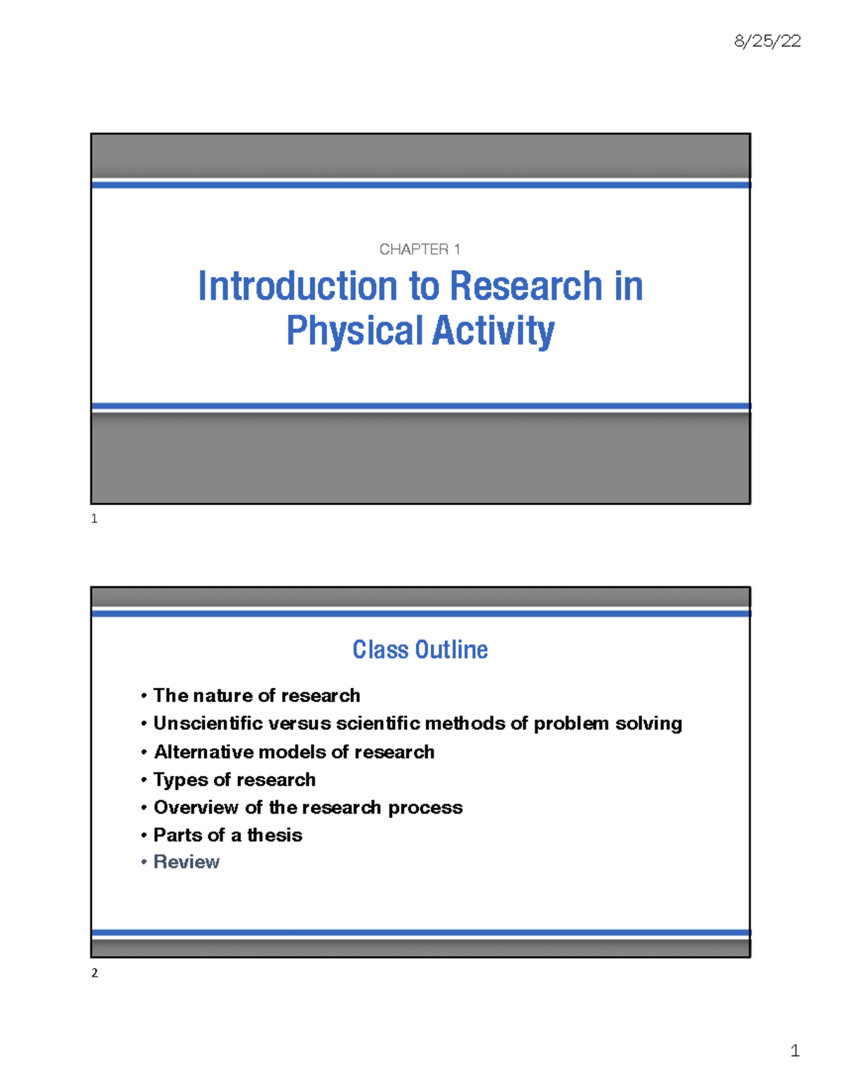 Intro to Research Methods Ch 1 - Introduction to Research in Physical ...