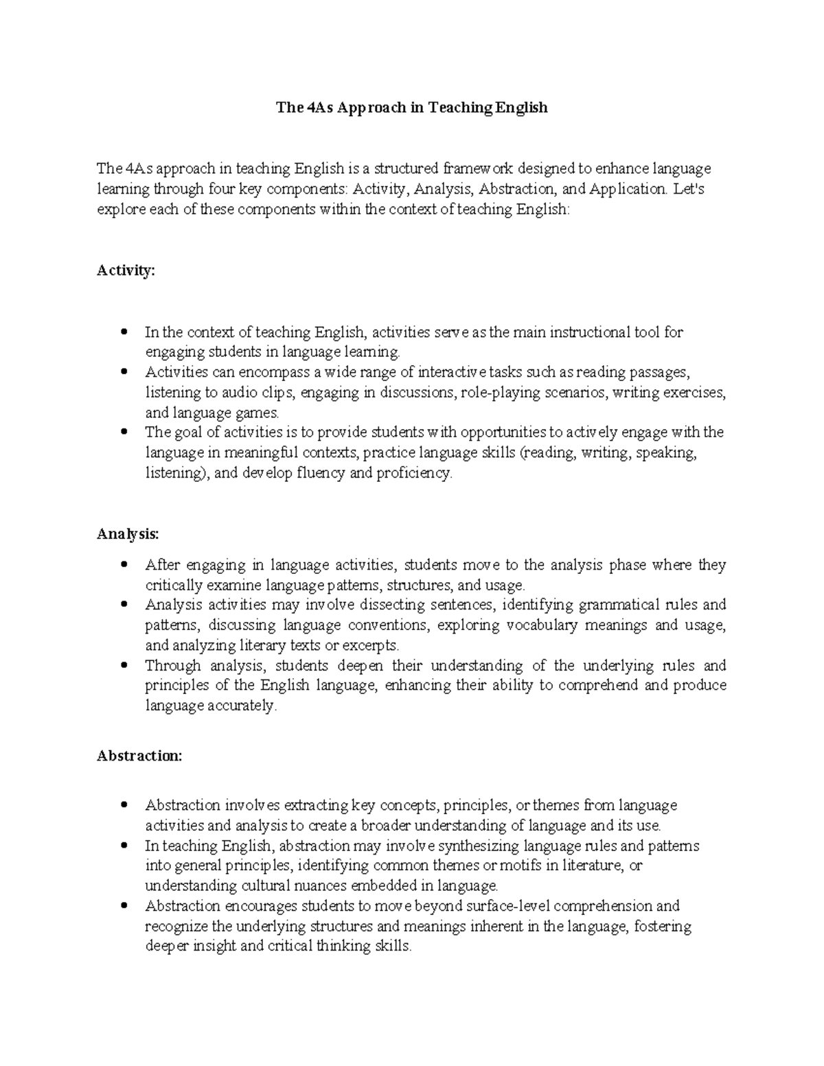 The 4As Approach in Teaching English - Let's explore each of these ...