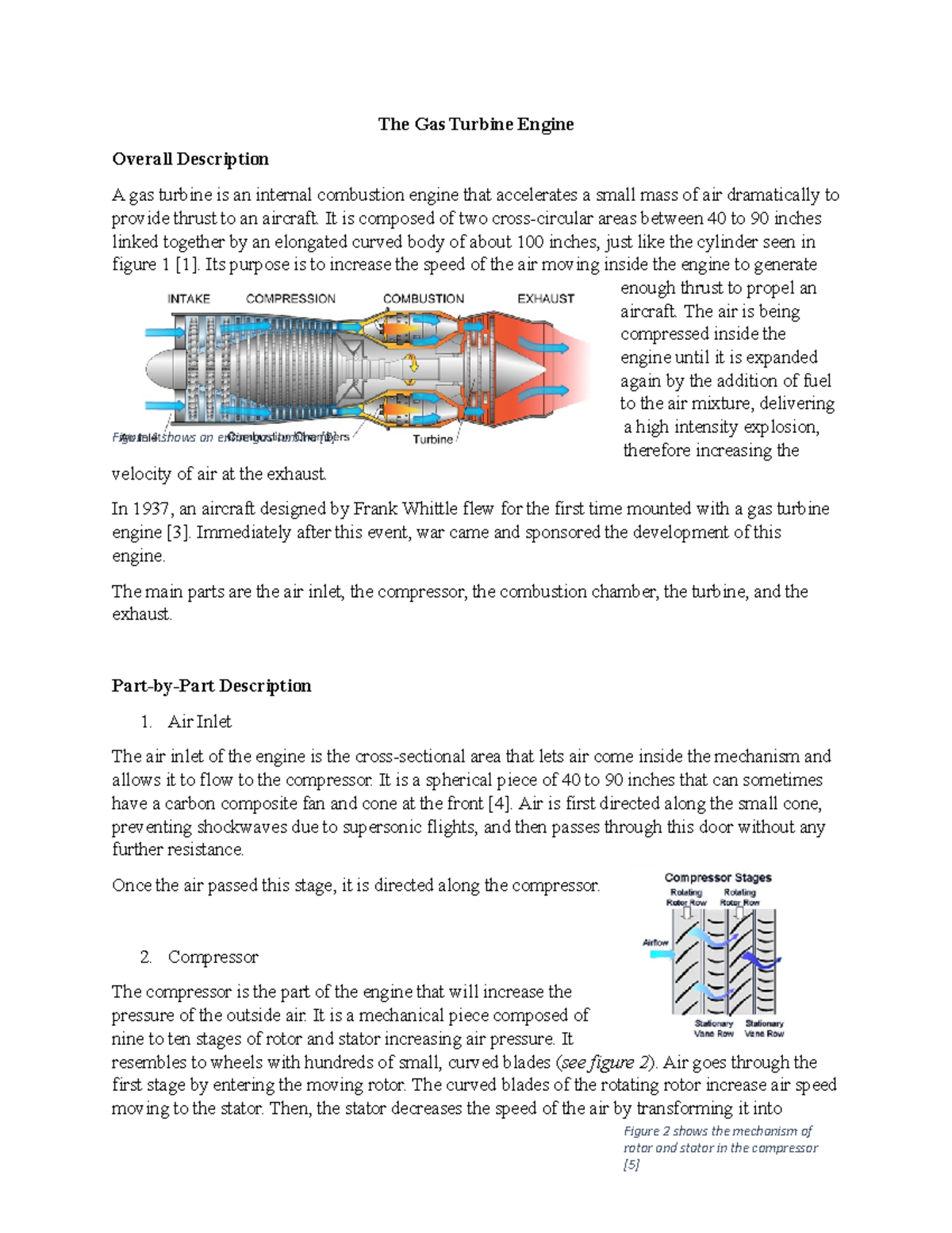 Mechanism description Example - The Gas Turbine Engine Overall ...