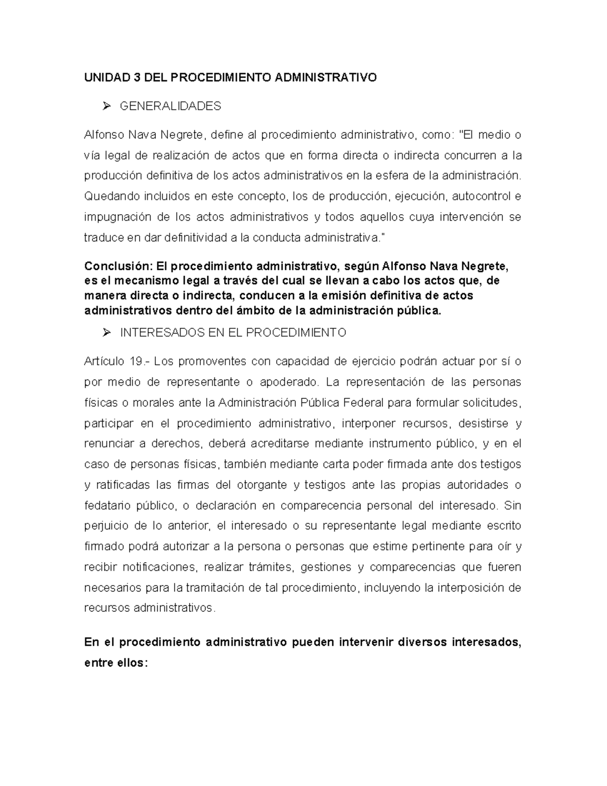 Del Procedimiento Administrativo - UNIDAD 3 DEL PROCEDIMIENTO ...