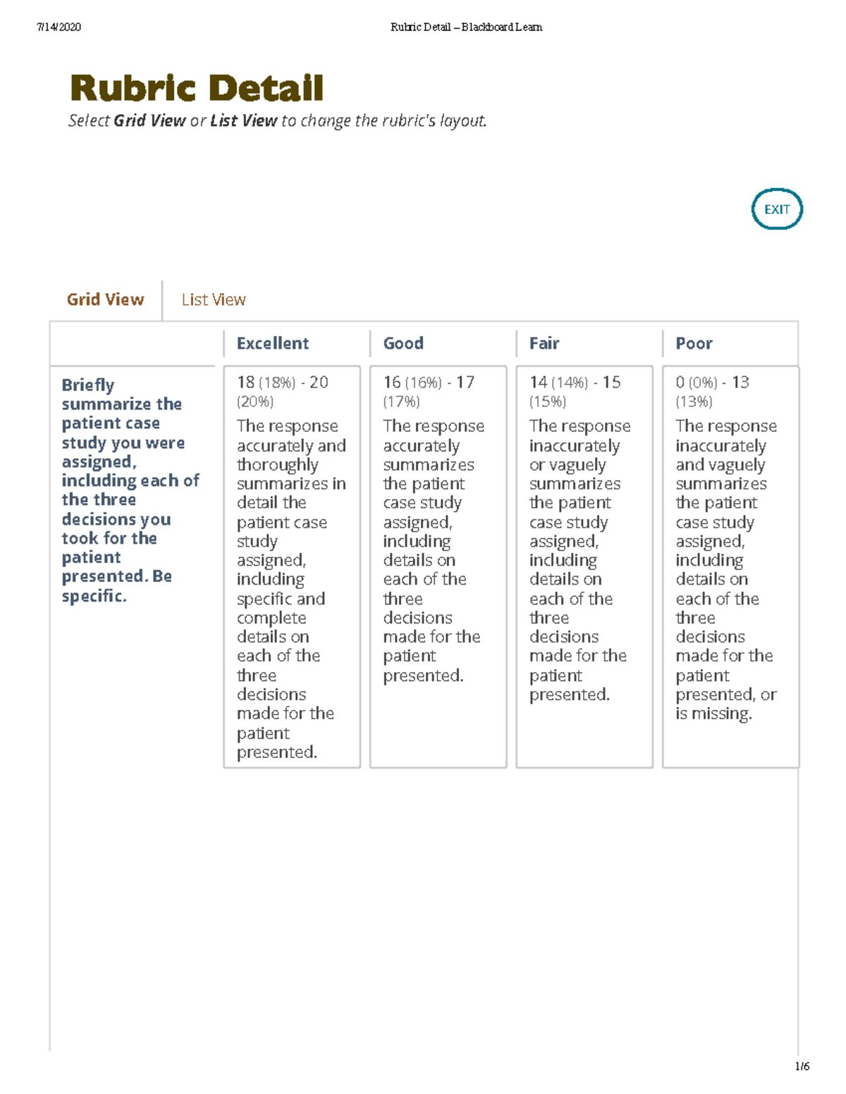 Rubric Detail (10) - Rubric Detail Select Grid View or List View to ...