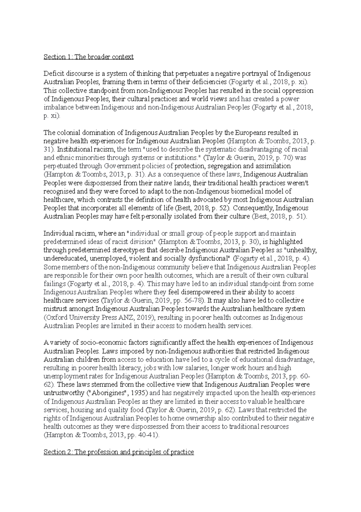 Assessment 4 - Professional Practice Document - Section 1: The broader ...