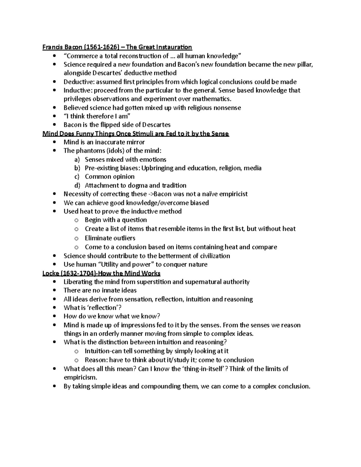 Lecture notes, lecture 11 - Francis Bacon - Francis Bacon The Great ...