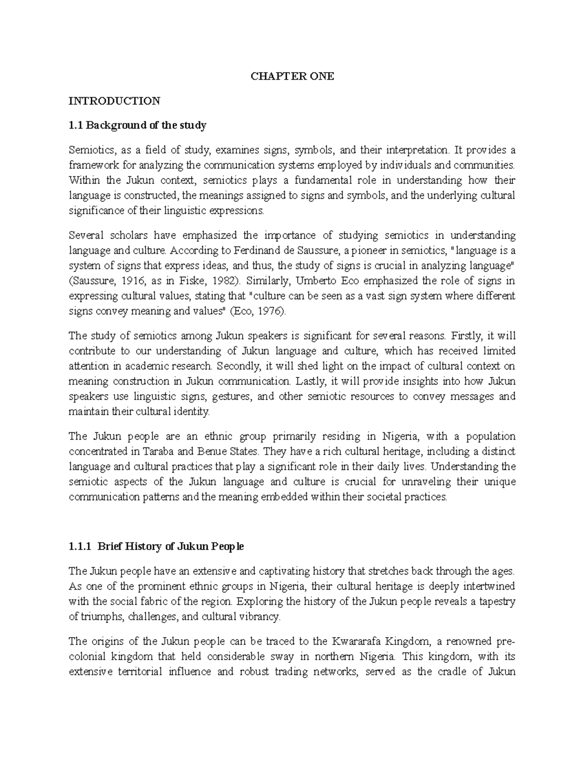 Chapter ONE-WPS Office-1 - CHAPTER ONE INTRODUCTION 1 Background of the ...