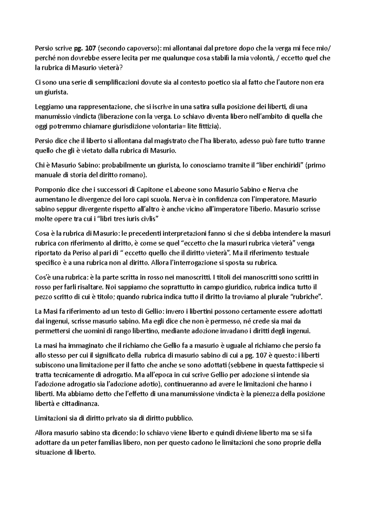 Un'ipotesi sulla masuri rubrica - Persio scrive pg. 107 (secondo ...