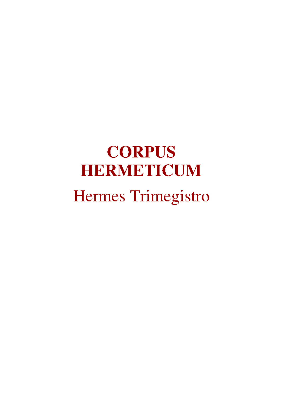 Hermes Trimesgisto - Corpus hermeticum [Libros en español - esoterismo ...