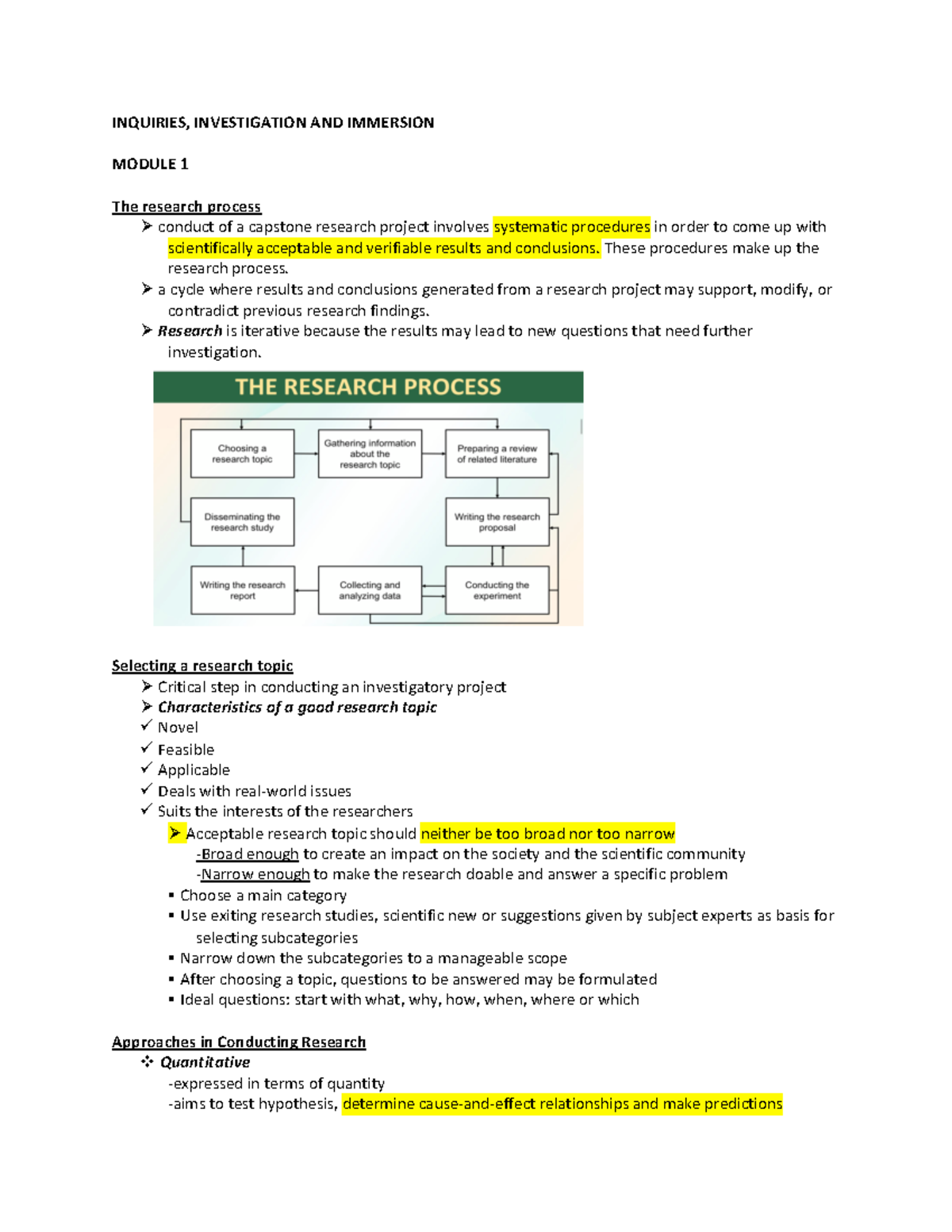 Iii Module 1 Reviewer - Lecture Notes - INQUIRIES, INVESTIGATION AND ...