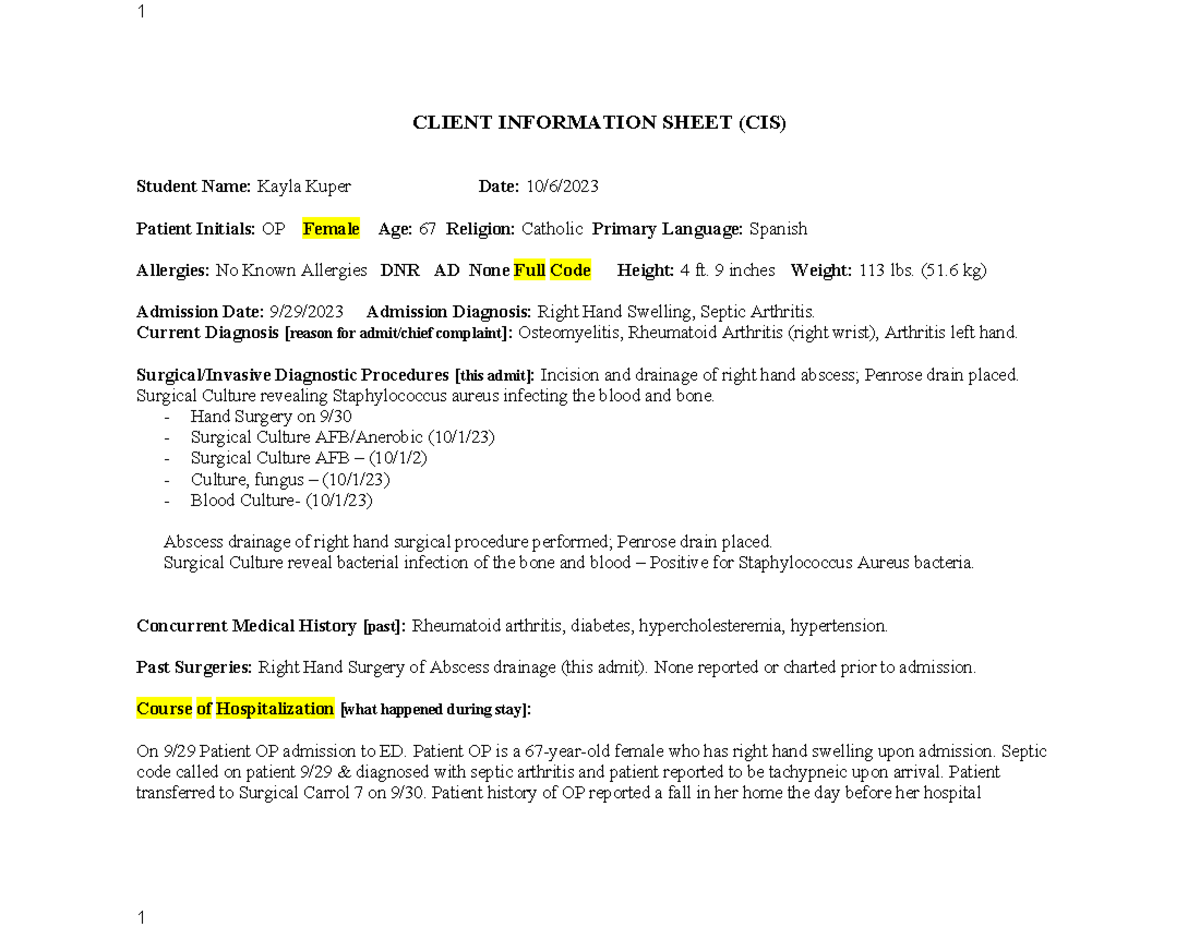 Revised Client Information Sheet - CLIENT INFORMATION SHEET (CIS ...
