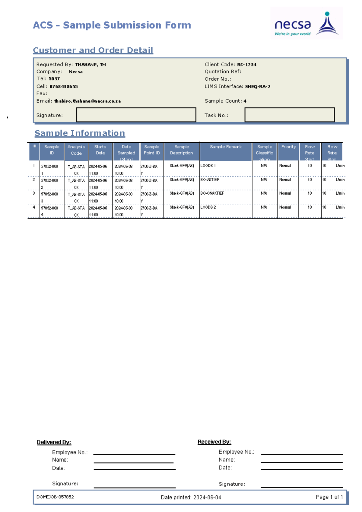 Crystal Report Viewer 2 (15) - ACS - Sample Submission Form Customer ...