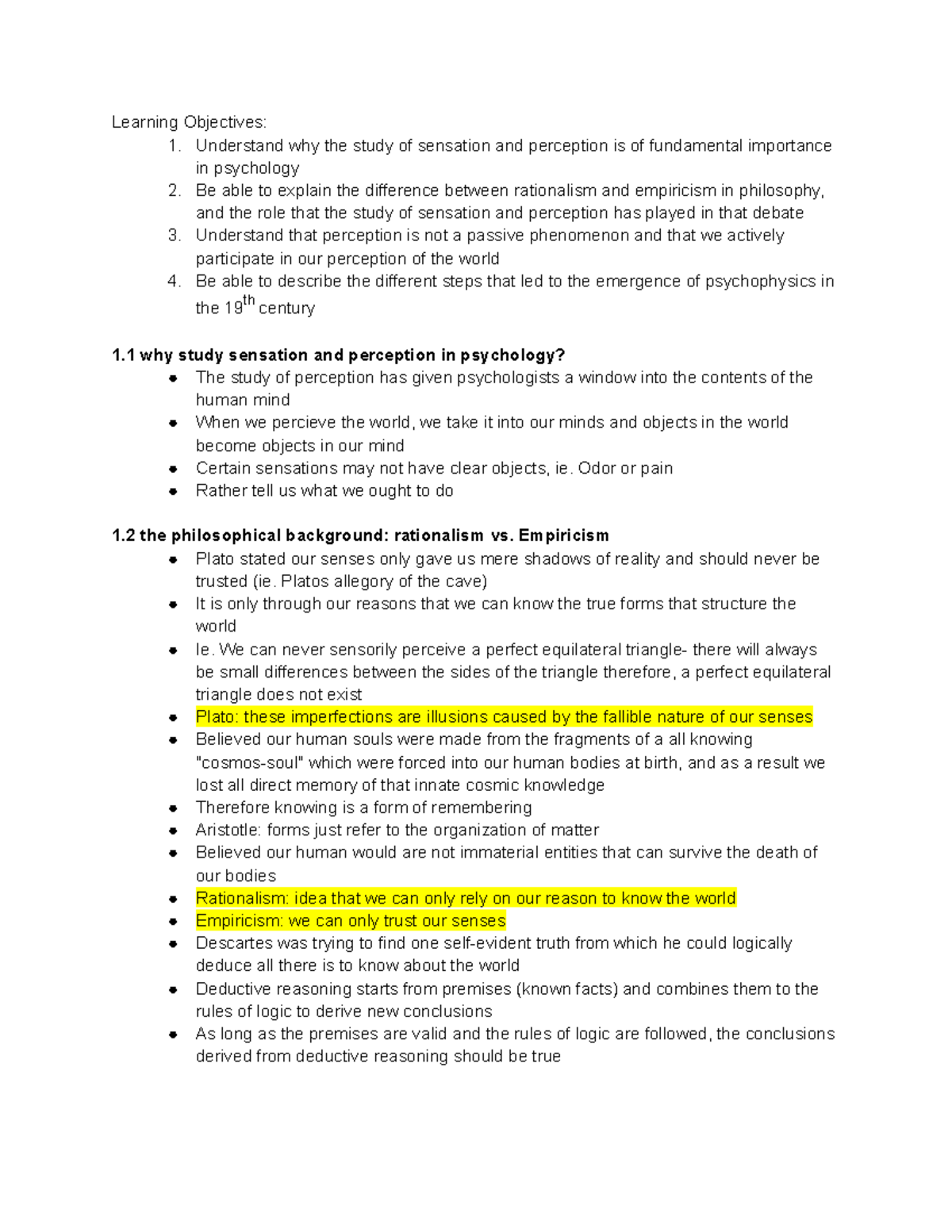 Psyc212 Chapter 1 - Learning Objectives: 1. Understand why the study of ...