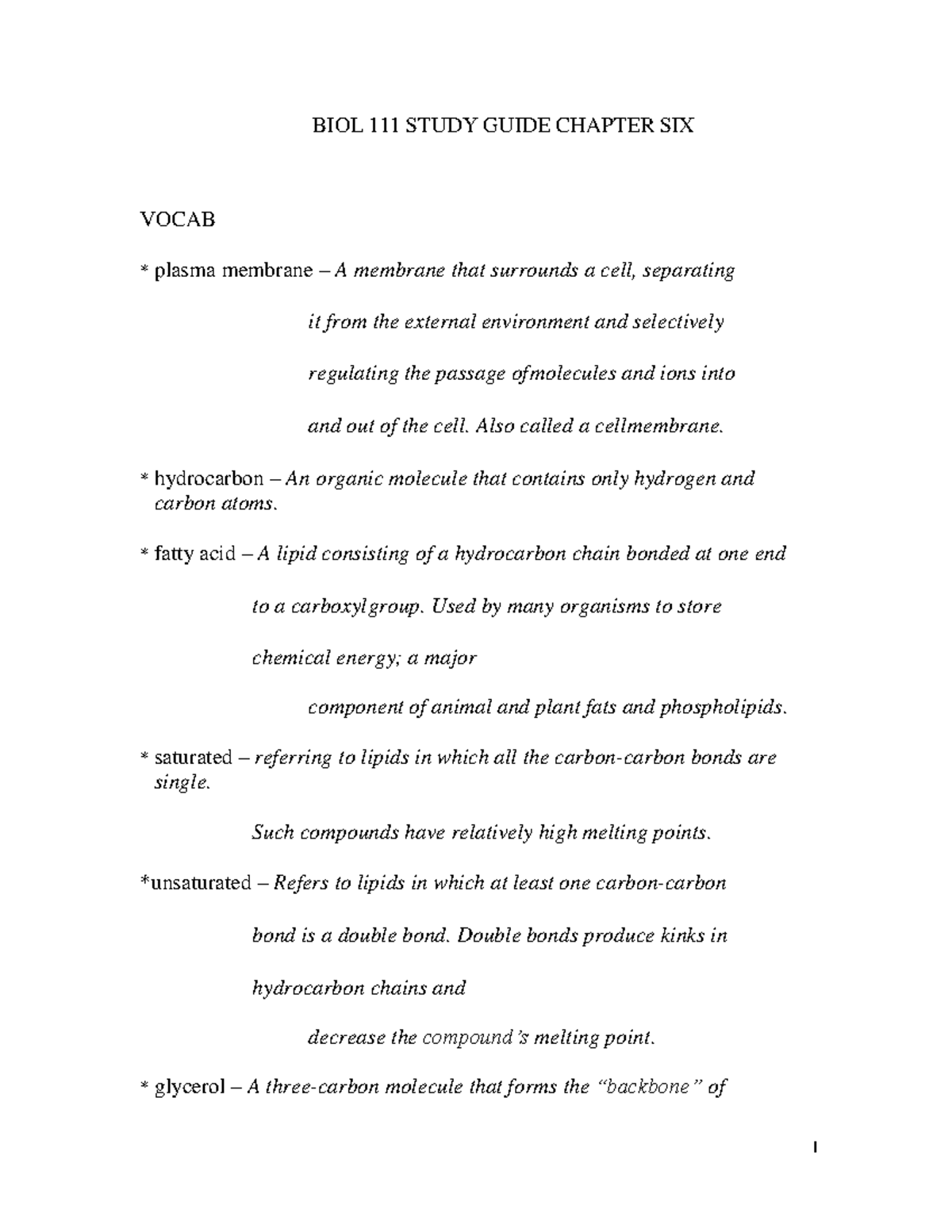 Biology Study Guide Chapter Six Vocab - Studocu