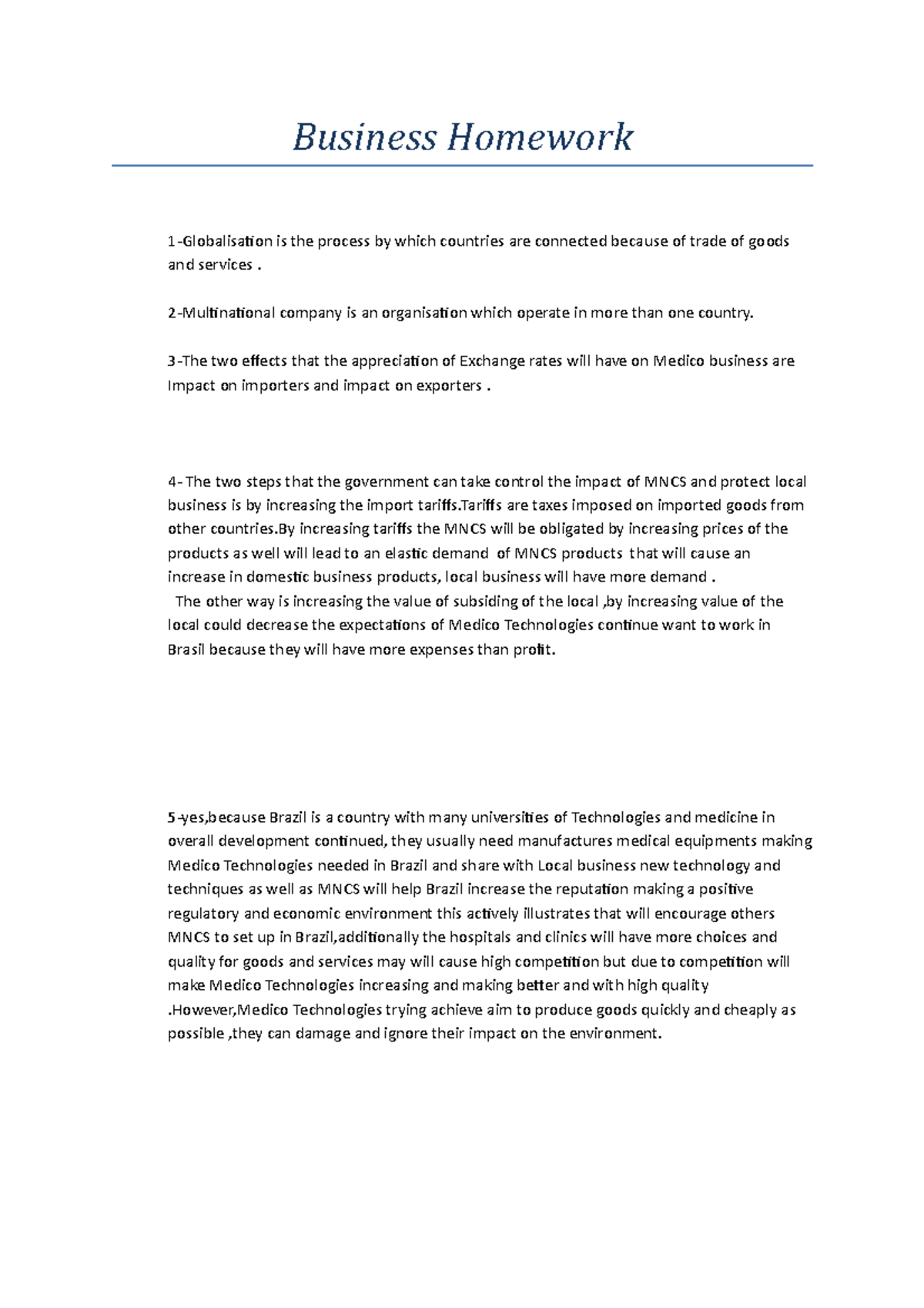 Business Homework 02 - Tarefa de negócio - Business Homework 1 ...