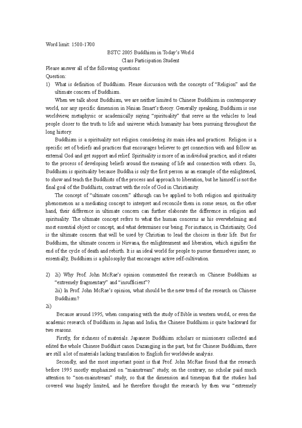 Mid-term 1500-1700 words mid-term essay - Word limit: 1500- BSTC 2005 ...