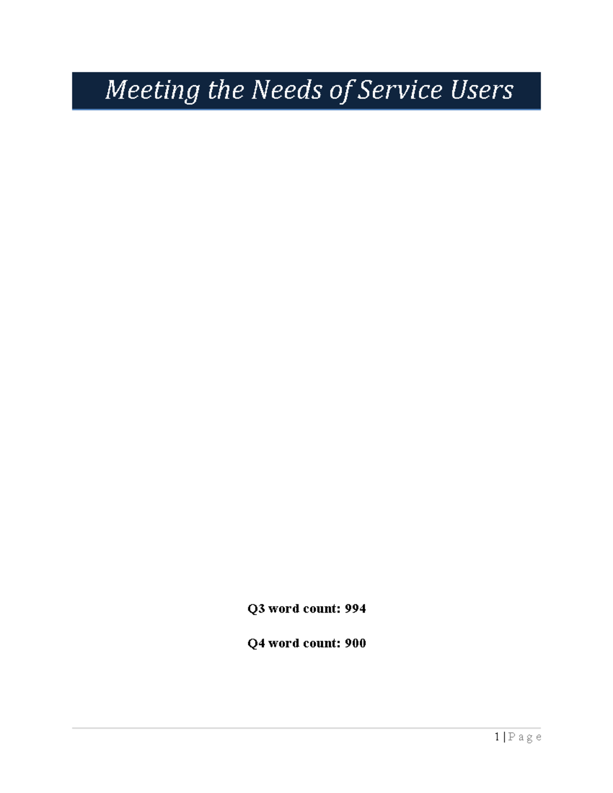 Part 2 Meeting the Needs of Service Users - Meeting the Needs of ...