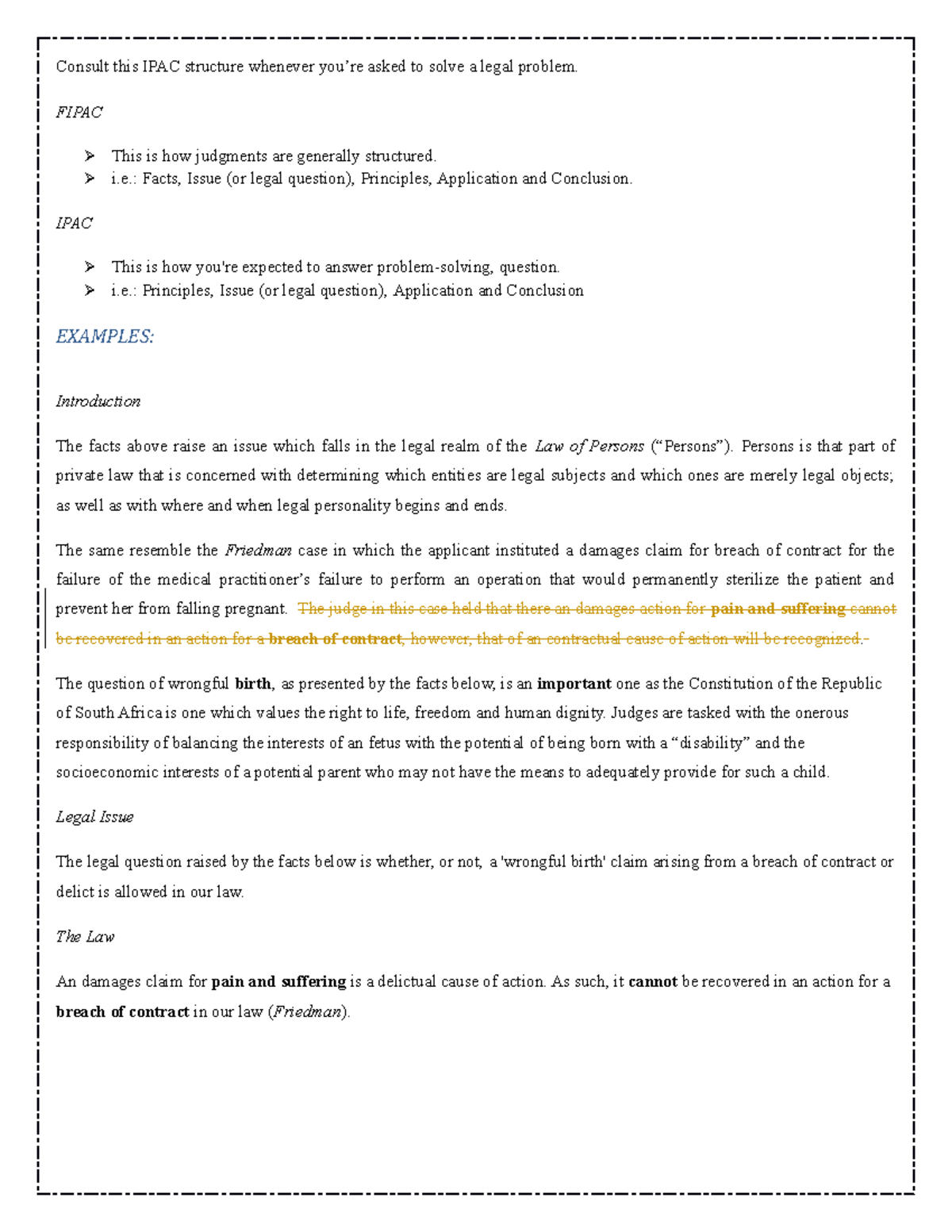 IPAC - In depth explanation of IPAC with regards to the Law of Persons ...