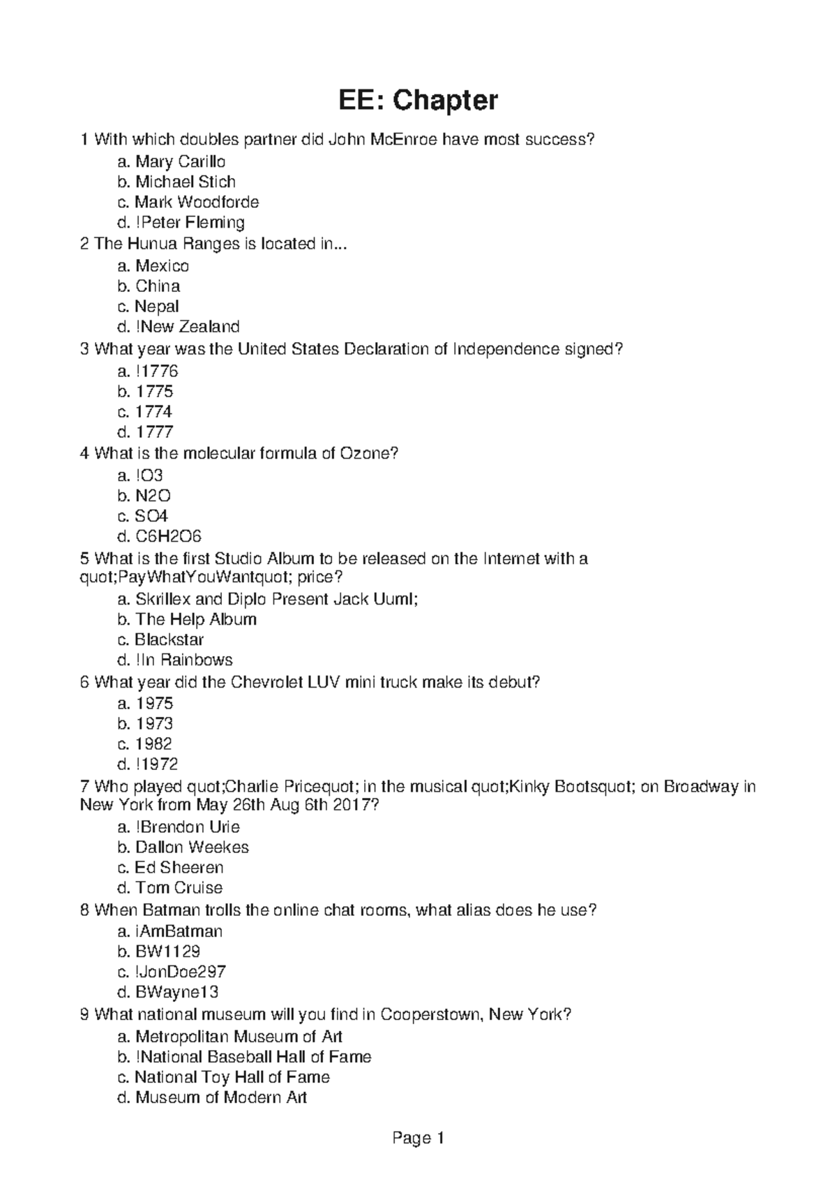 EE114 Progress Report 9 - EE: Chapter 1 With which doubles partner did John McEnroe have most ...