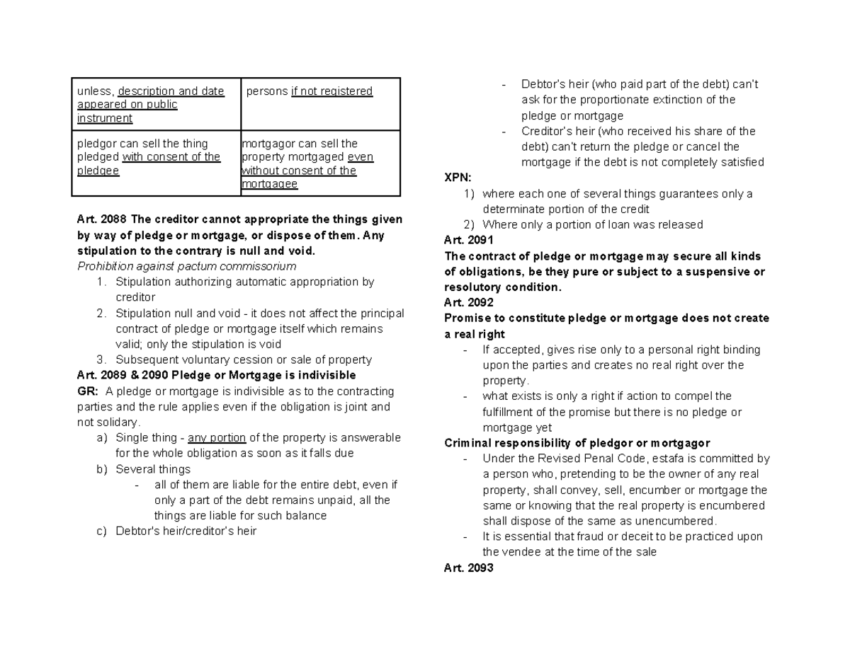 LAW ON Obligations-91-96 - unless, description and date appeared on ...