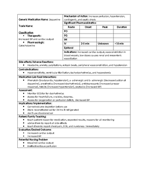 Atropine Drug Card - Medication Name: Atropine Classification ...
