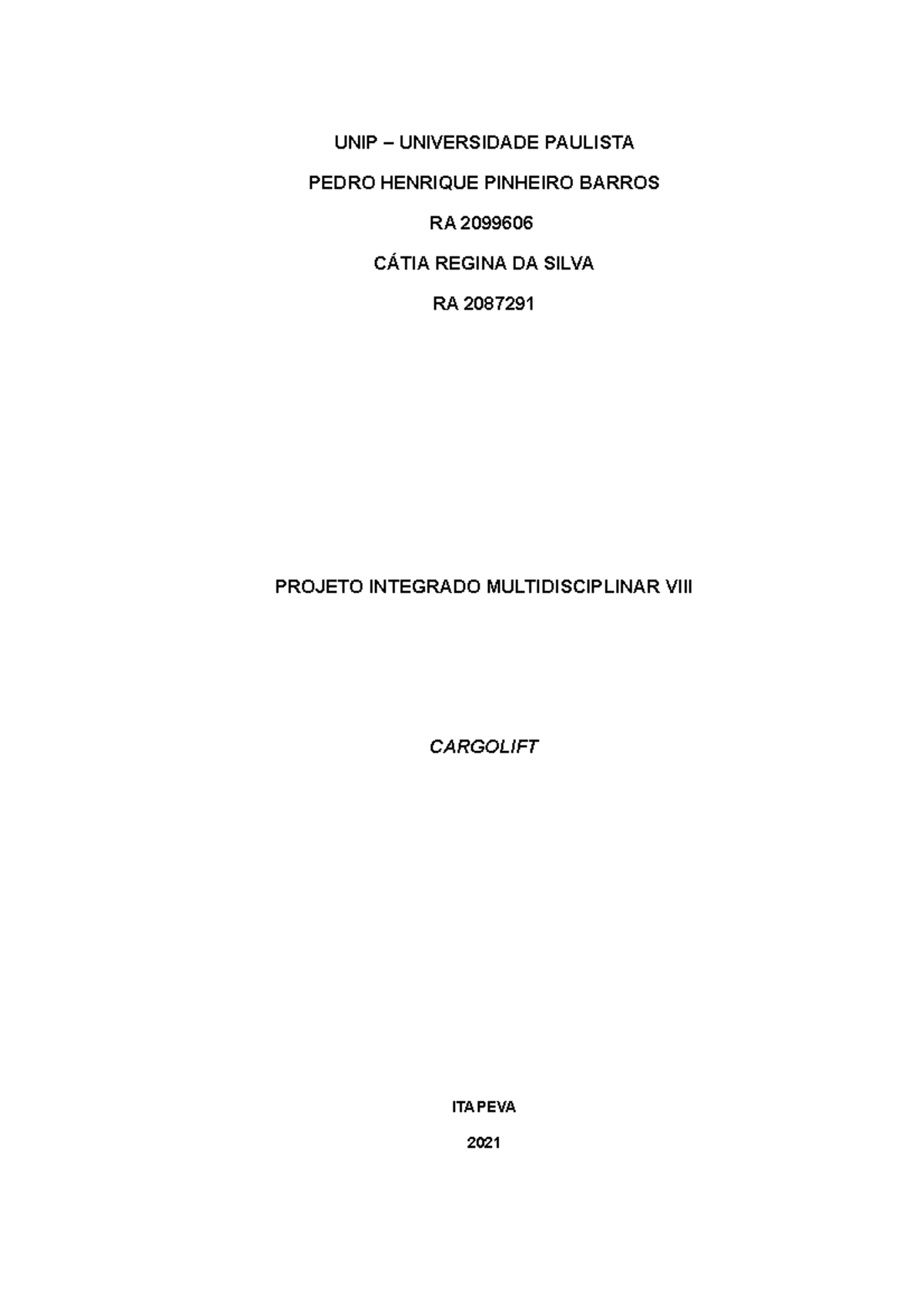 PIM VIII - O Projeto Integrado Multidisciplinar (PIM) VII do Curso ...