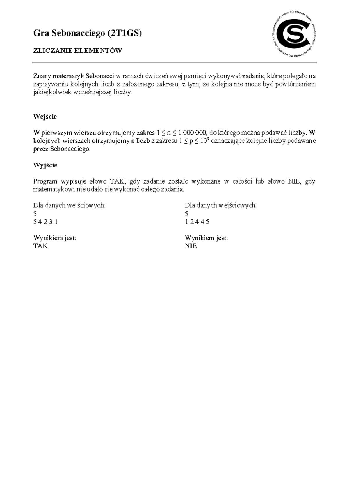 2T1GS - bbhhh - Gra Sebonacciego (2T1GS) ZLICZANIE ELEMENTÓW Znany ...