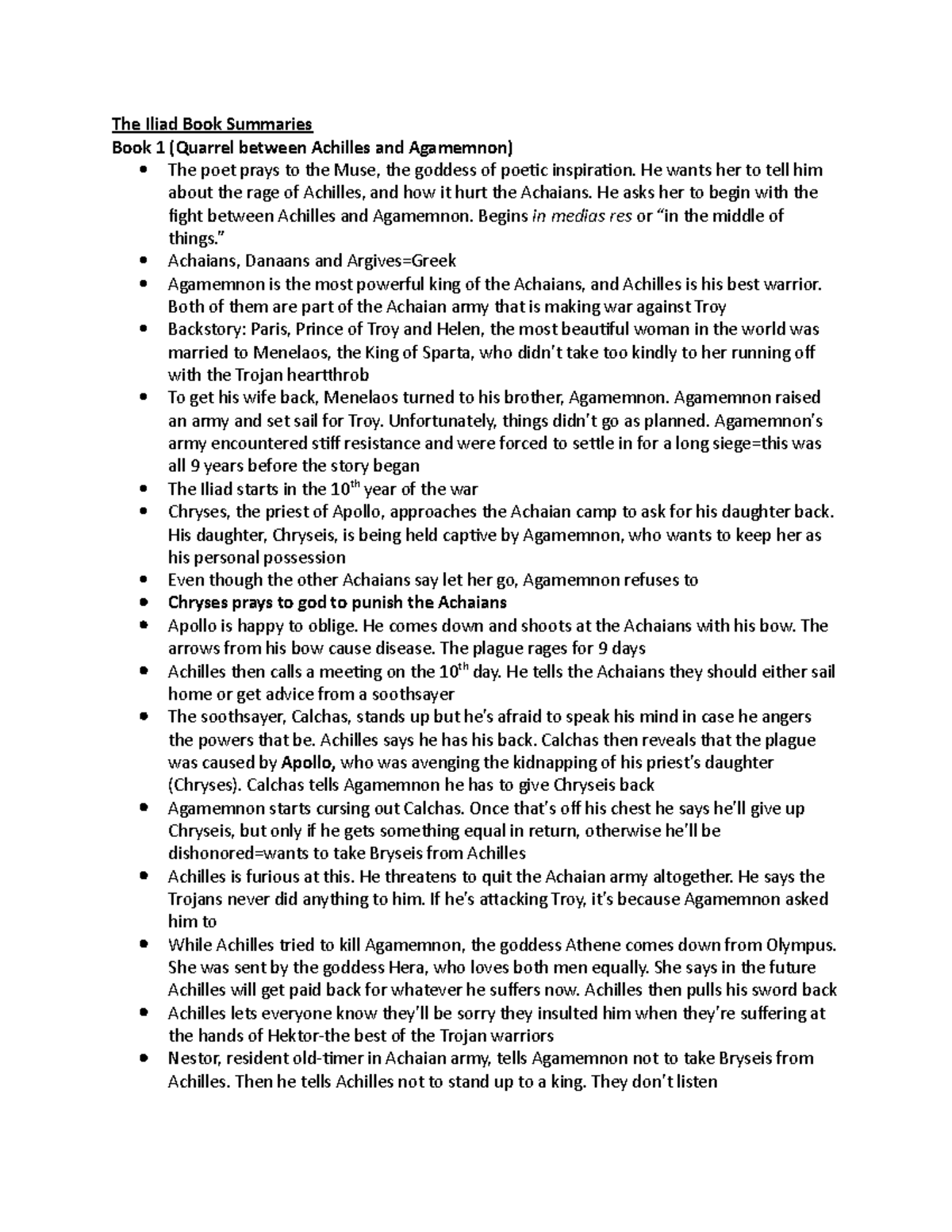 The Iliad Book Summaries - He wants her to tell him about the rage of ...