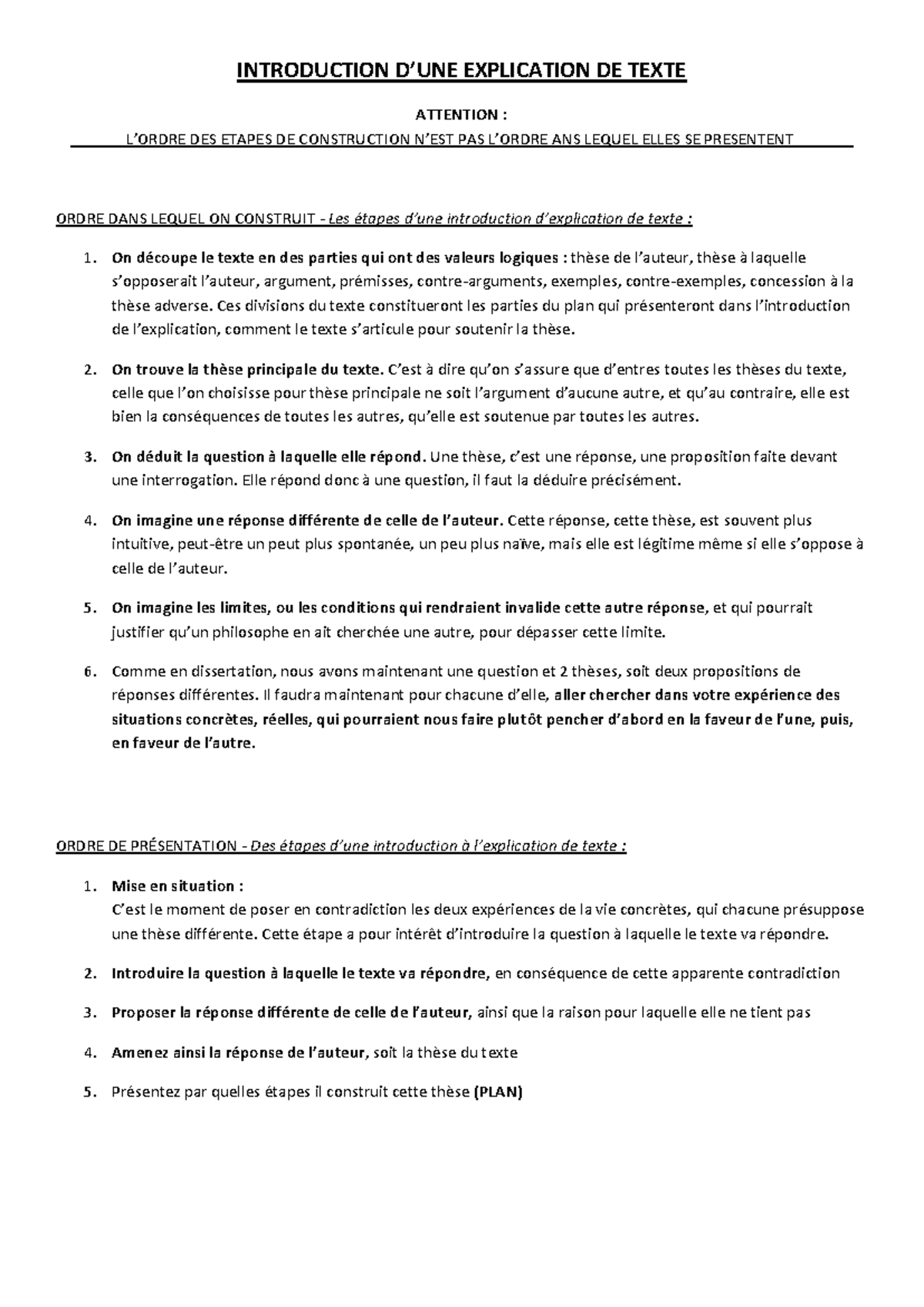 Intro - Explication de Texte - INTRODUCTION D’UNE EXPLICATION DE TEXTE ...