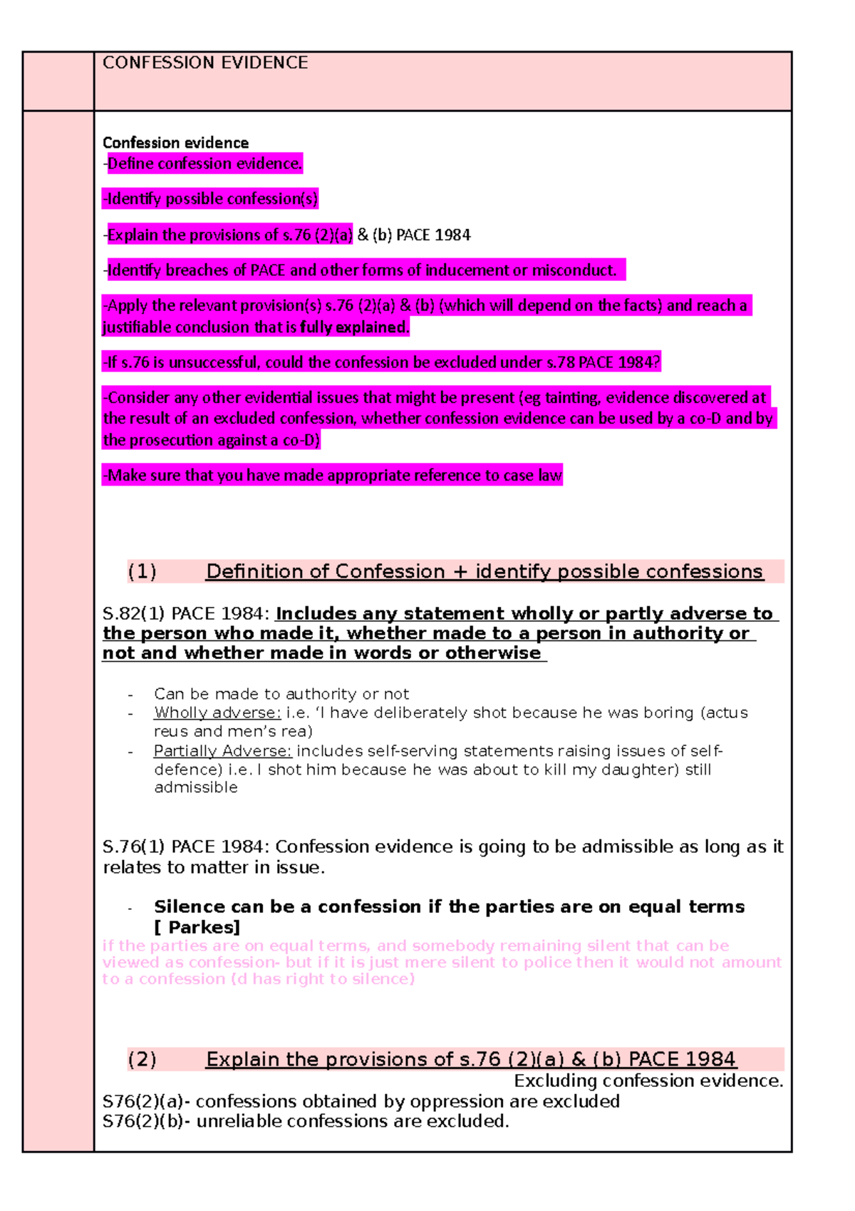 Confession 2 - CONFESSION EVIDENCE Confession evidence Define ...