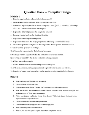 Cd mod-3 - compiler design module 3 notes - Studocu