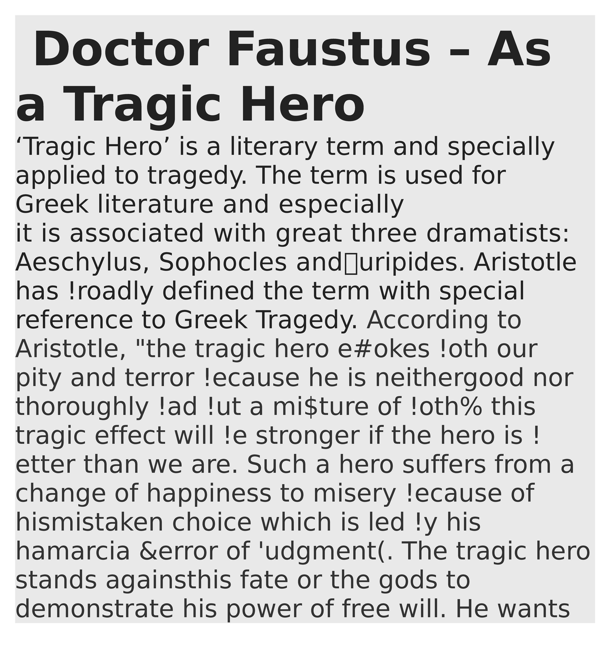 Octer fastus as a tragic hero - Doctor Faustus – As a Tragic Hero ...