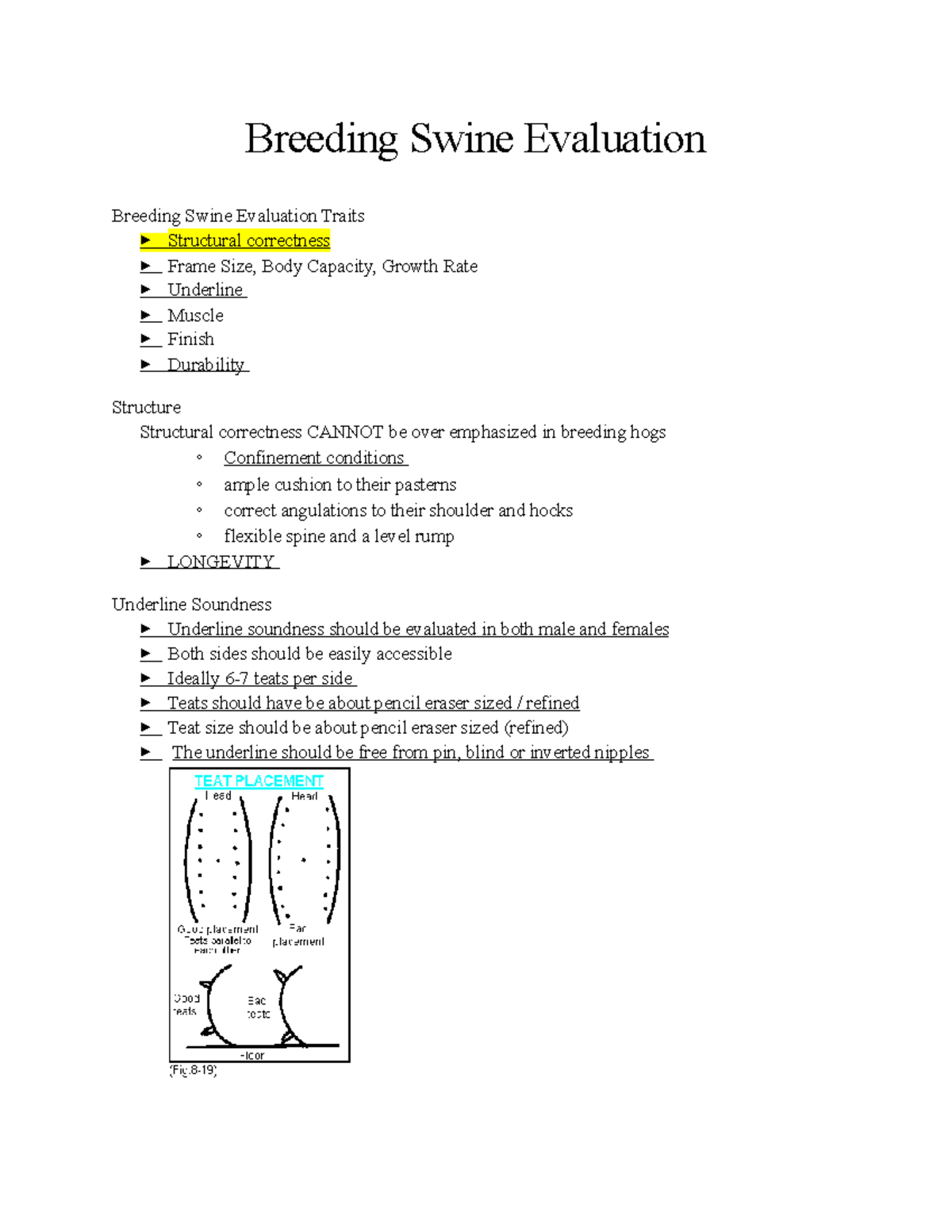4B Breeding Swine Evaluation - Breeding Swine Evaluation Breeding Swine ...