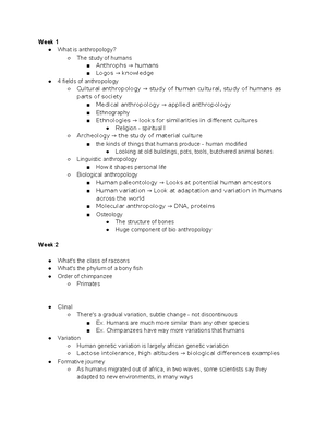 Biological Anthropology Quiz 3 Lecture notes - A first look at ...