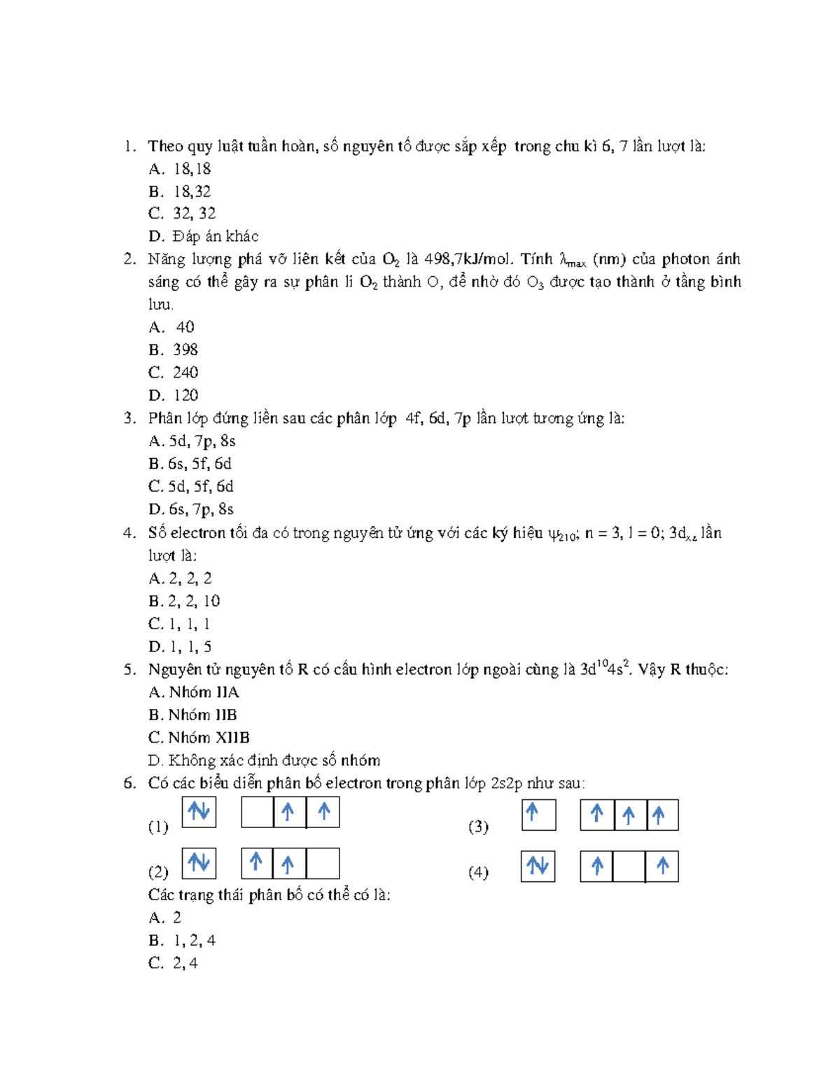 CH1018-GK-2019 2 - Giáo trình triết học mới nhất - Theo quy luật tuần hoàn, số nguyên tố được ...