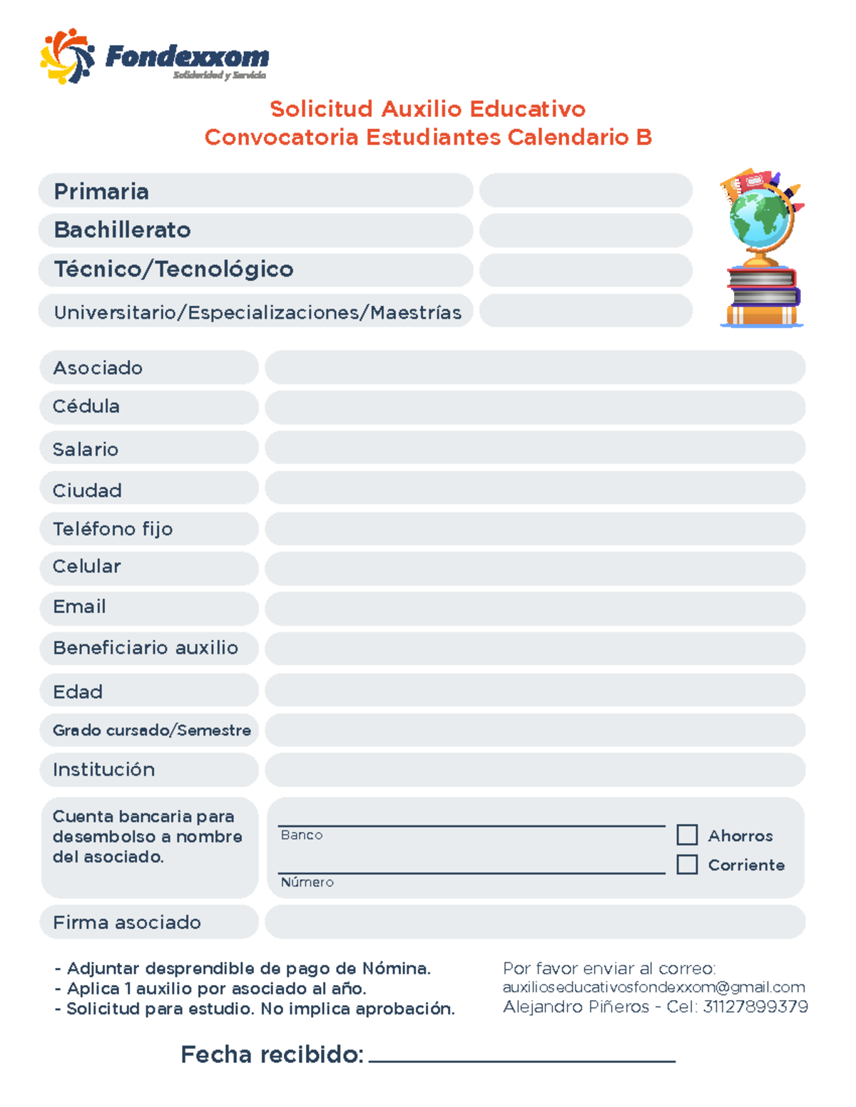 Formatos Auxilios Educativos Calendario B 20246 - Primaria Solicitud ...