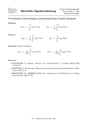 Probeklausur SS12 - Altklausur - Institut f ̈ur Systemdynamik Universit ̈at Stuttgart ...