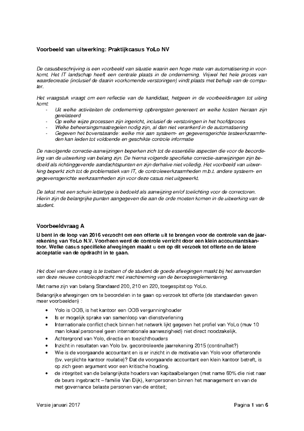 Oefenen nieuwe stijl - voorbeeld van uitwerking Praktijkcasus Yo Lo ...