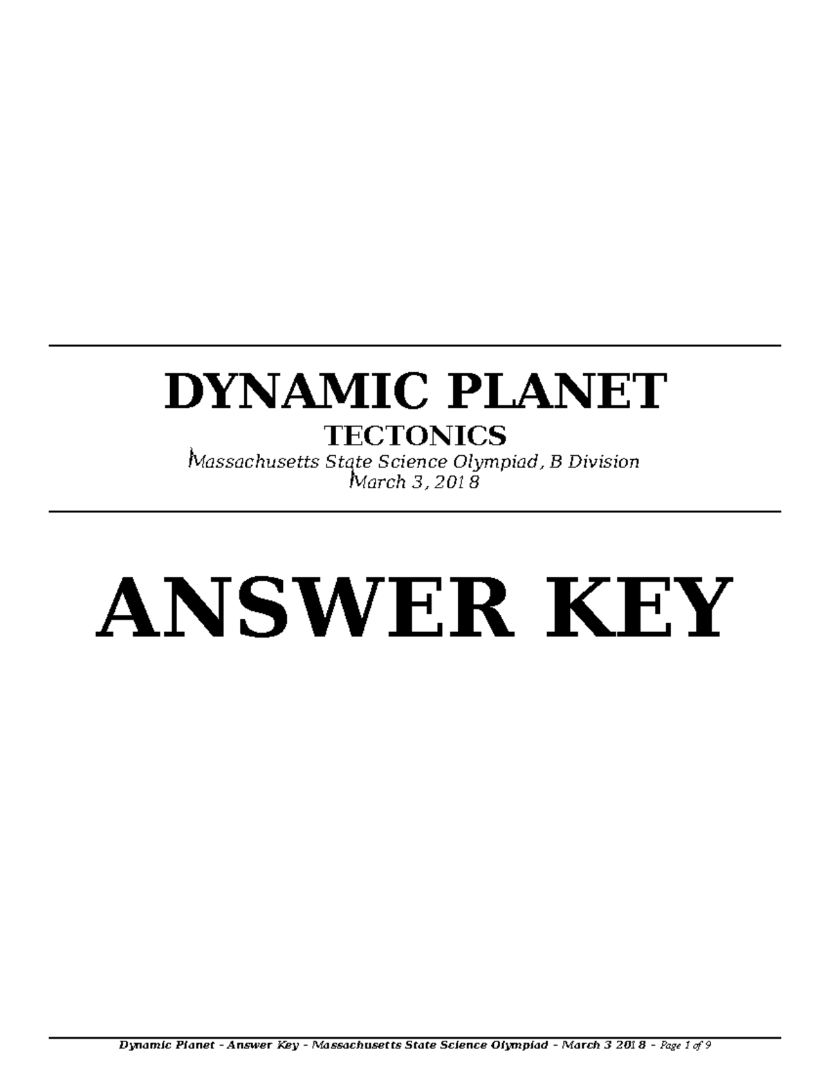 KEY - Dynamic Planet - B Div Mass States 2018 - DYNAMIC PLANET ...