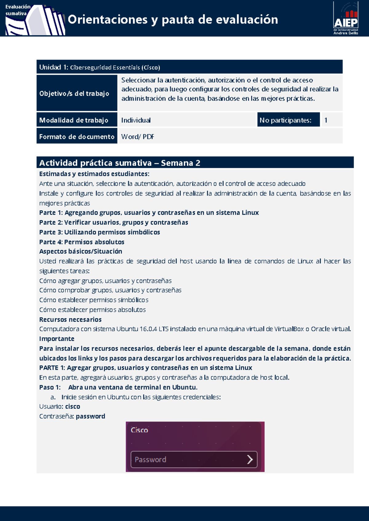 Sumativa Forma A TAP002 Semana 02 - Orientaciones y pauta de evaluación sumativa Unidad 1: - Studocu