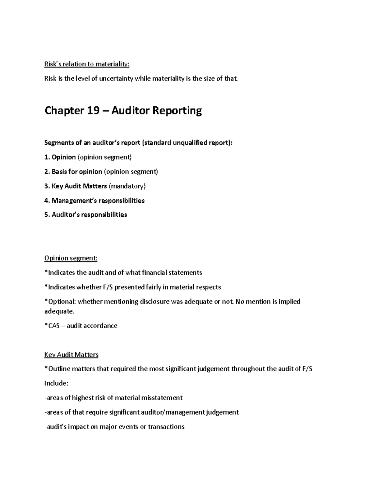 Chapter 19 - Discusses scope limitation, modified opinion, denial of ...