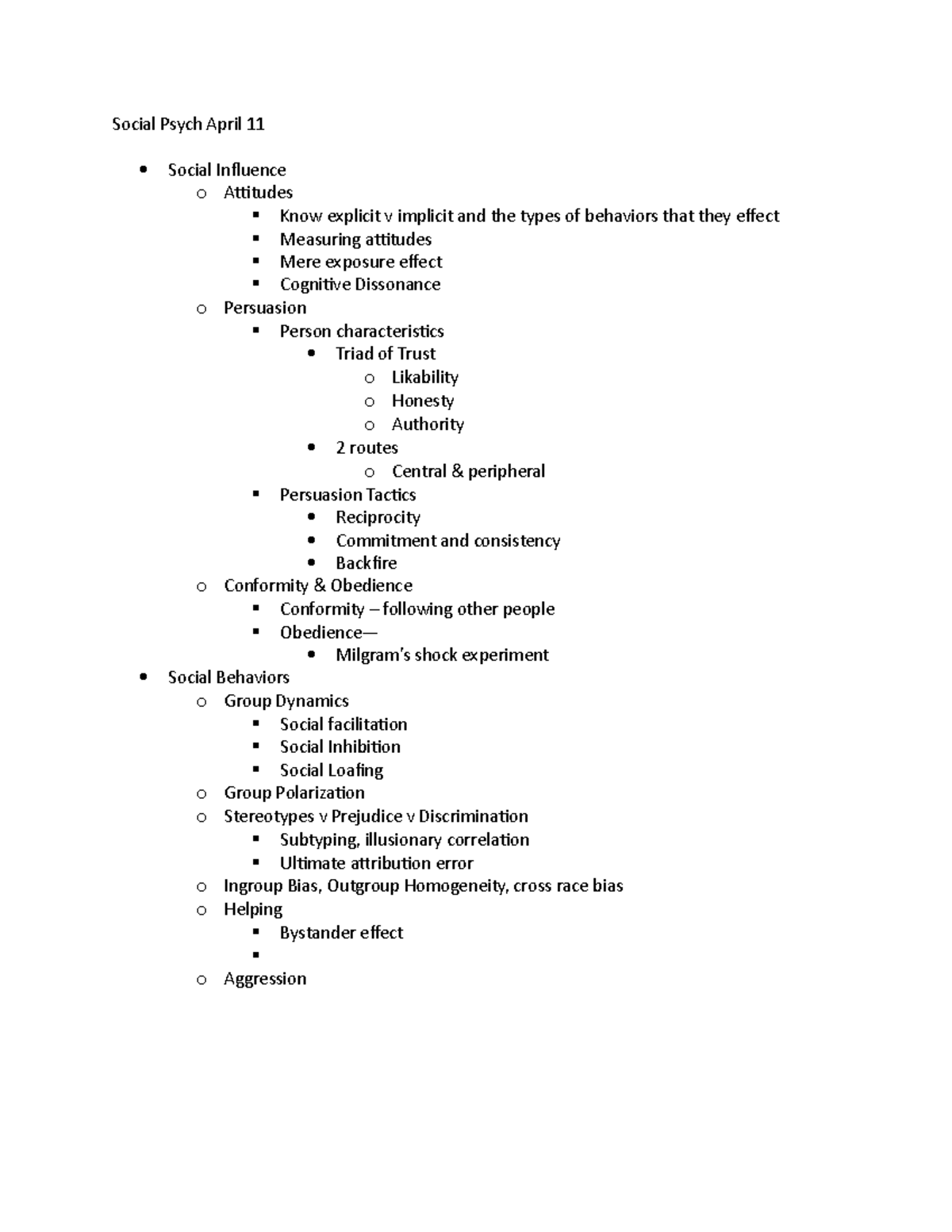 Social Psych April 11 - Emily Hangen - Social Psych April 11 Social ...