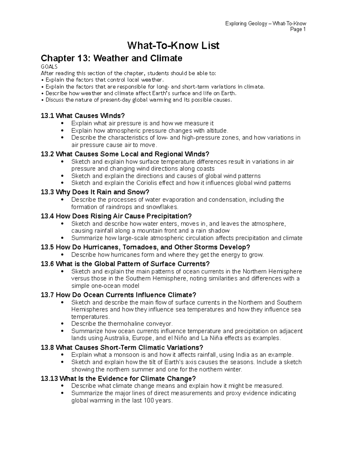 Exploring Geology (5e) Ch #13 What To Know - Exploring Geology – What ...