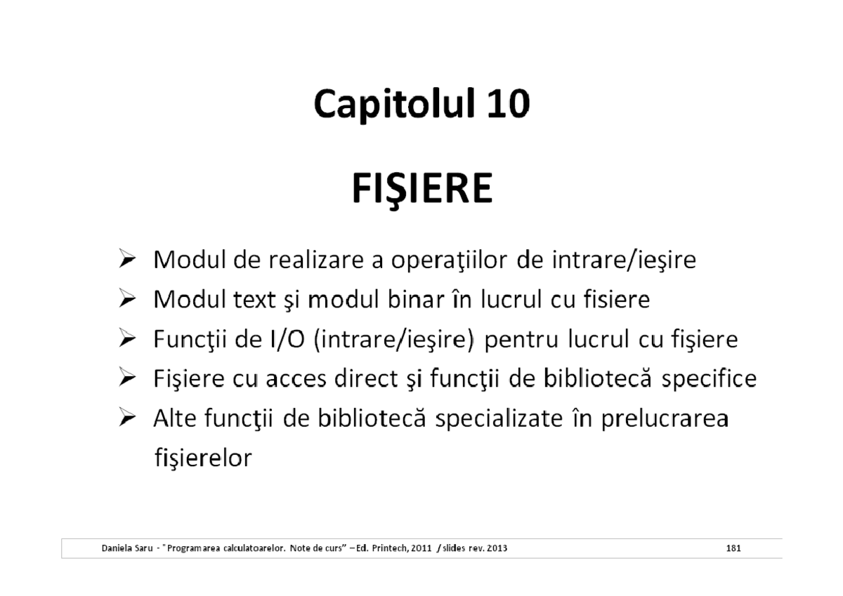 Cap 10 m 14 C 17 c18 - curs - Programarea calculatoarelor si limbaje de programare - Studocu
