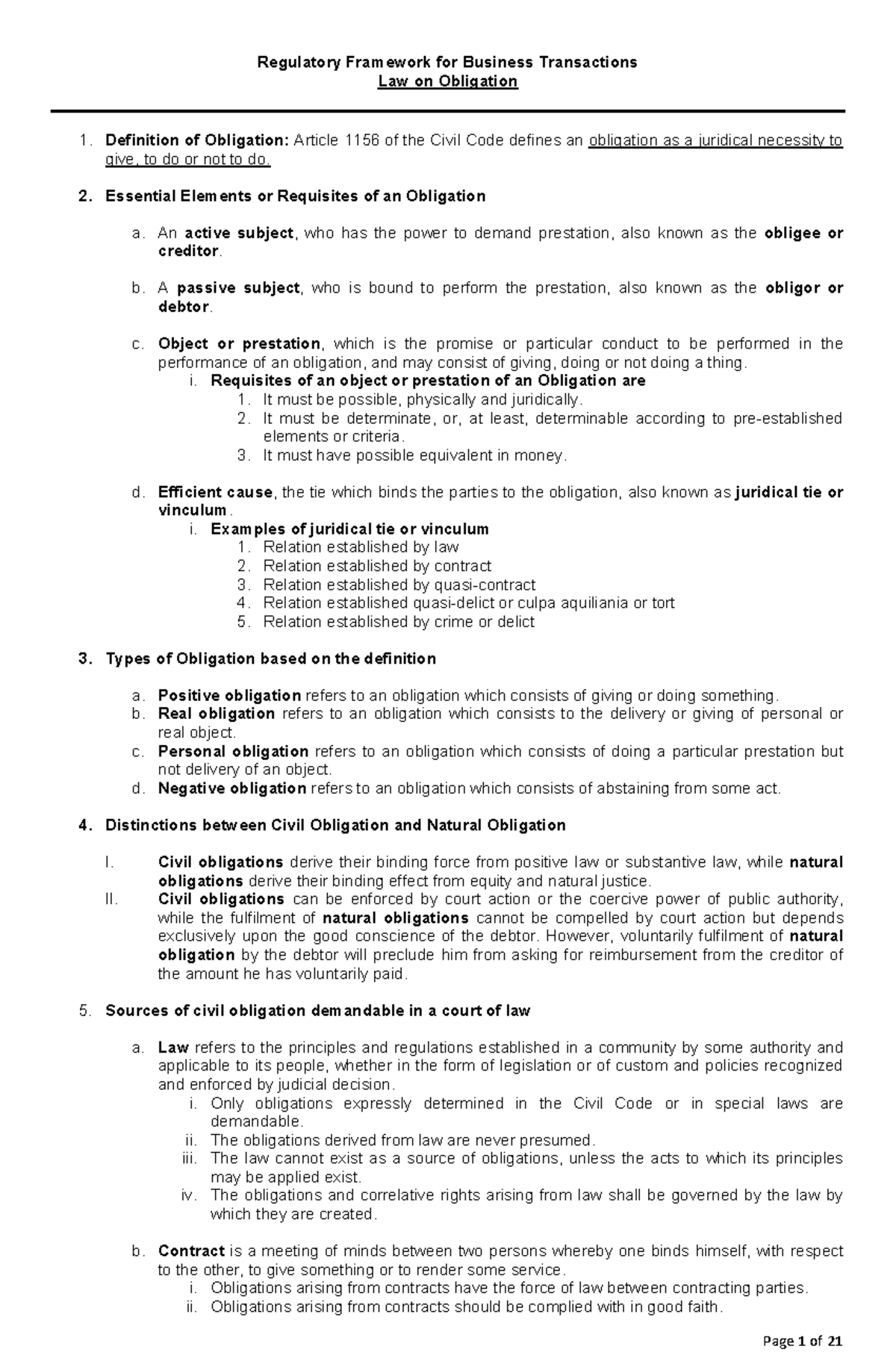 LAW 01-Law-on-Obligations - Warning: TT: undefined function: 32 Regulatory Framework for ...