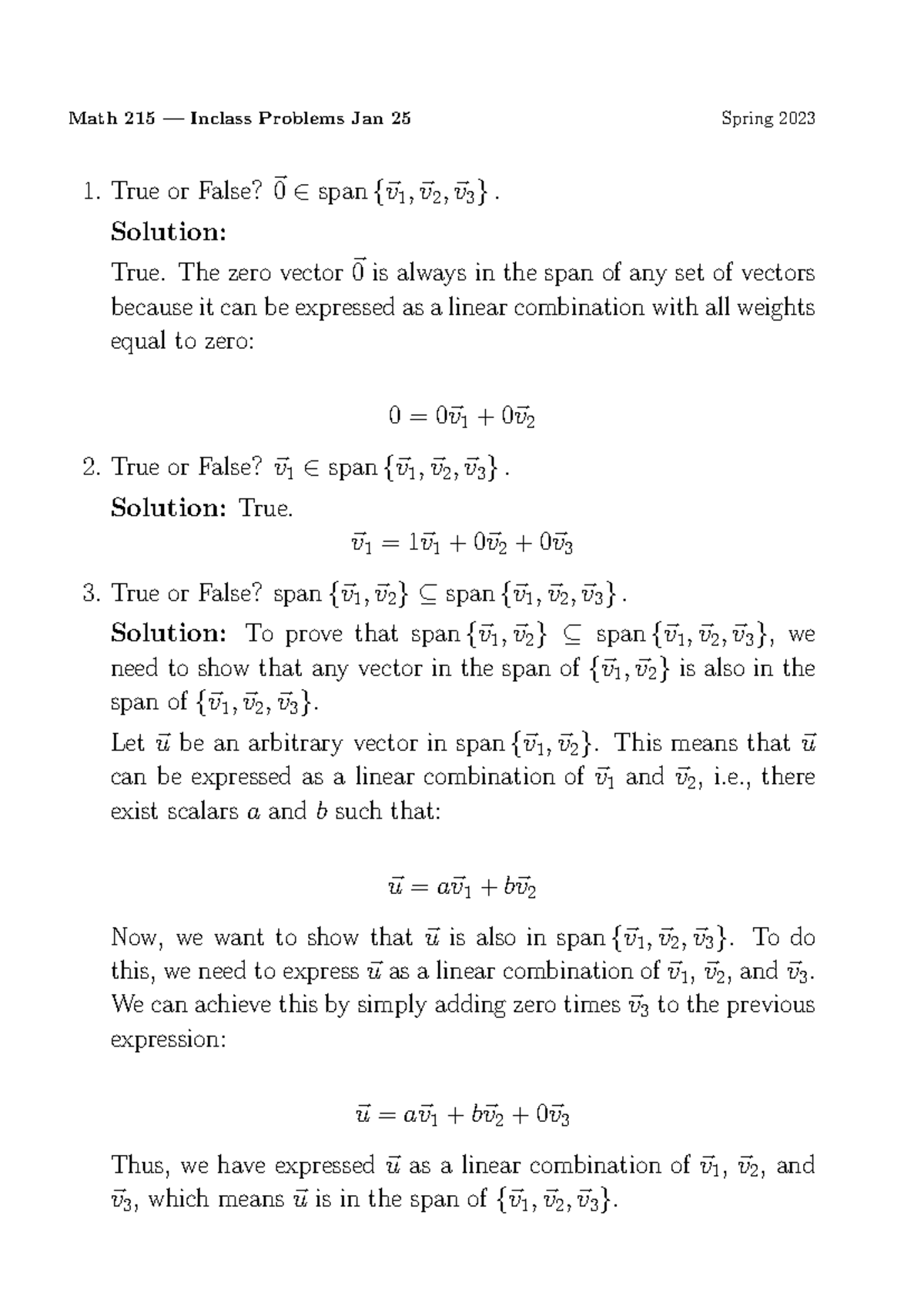 3- Solution to In Class 3 - Math 215 — Inclass Problems Jan 25 Spring ...