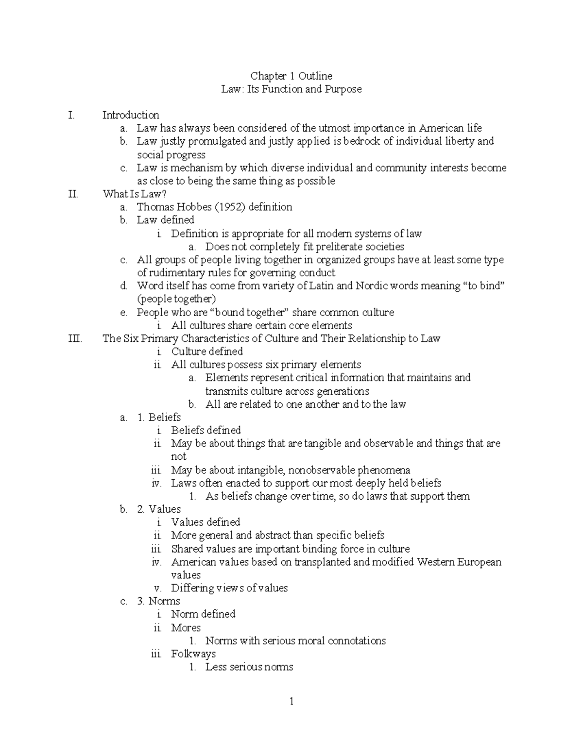 Chapter 1 Outline - Summary Issues In Law And Society - Chapter 1 ...