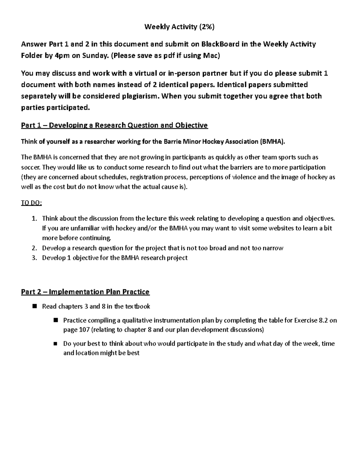 Week 2 Activity - Weekly Activity (2%) Answer Part 1 and 2 in this ...