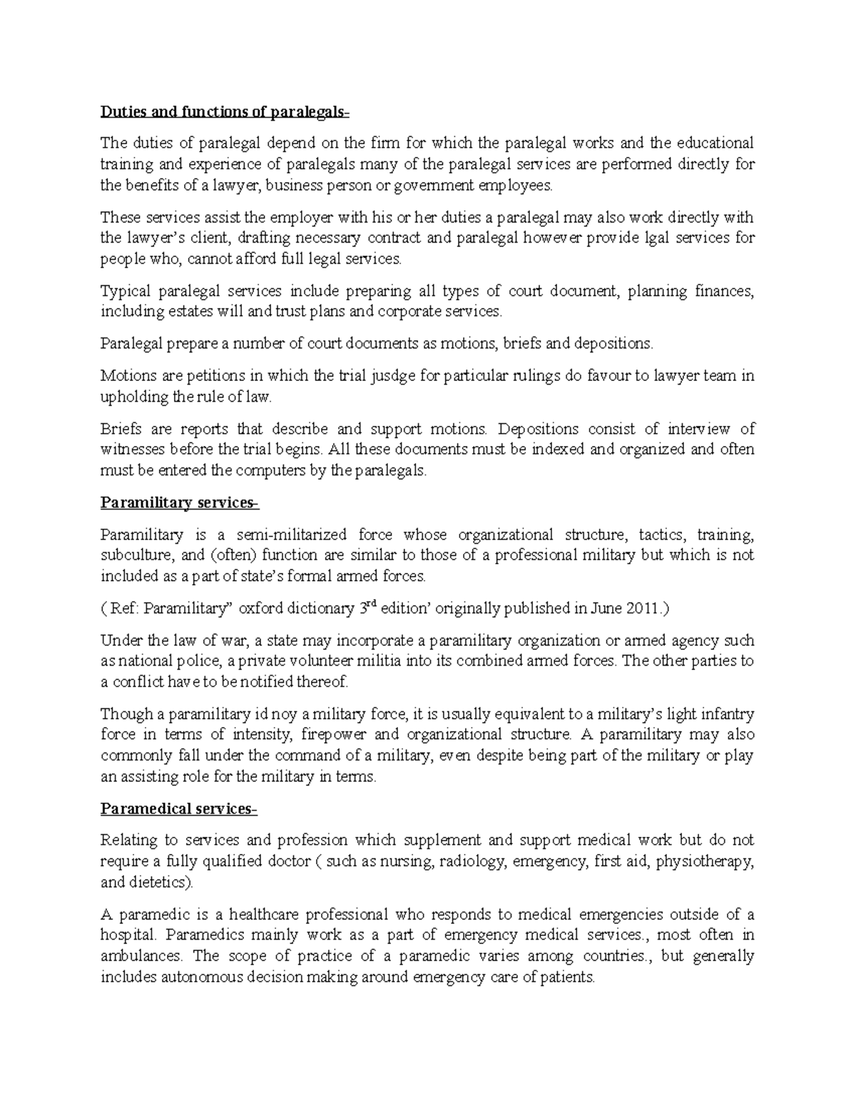 Paralegal - Duties and functions of paralegals- The duties of paralegal ...