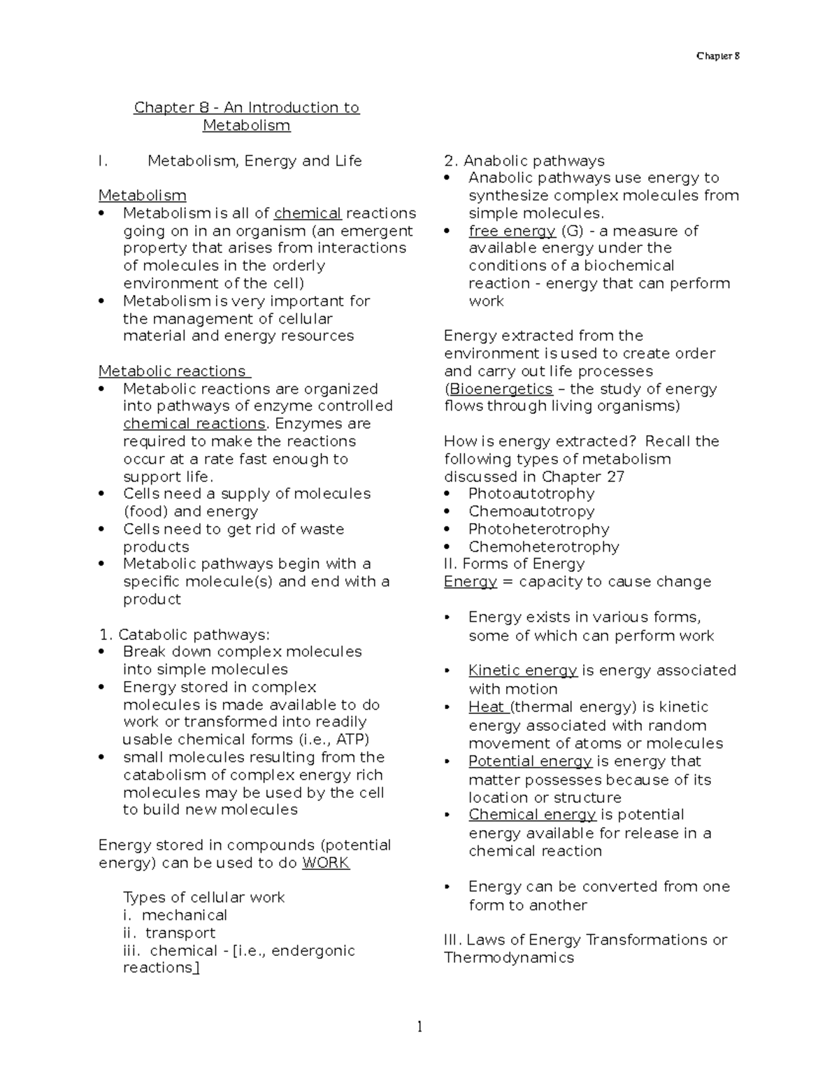 Quia Ap Chapter 8 An Introduction To Metabolism Detailed The Diagram ...