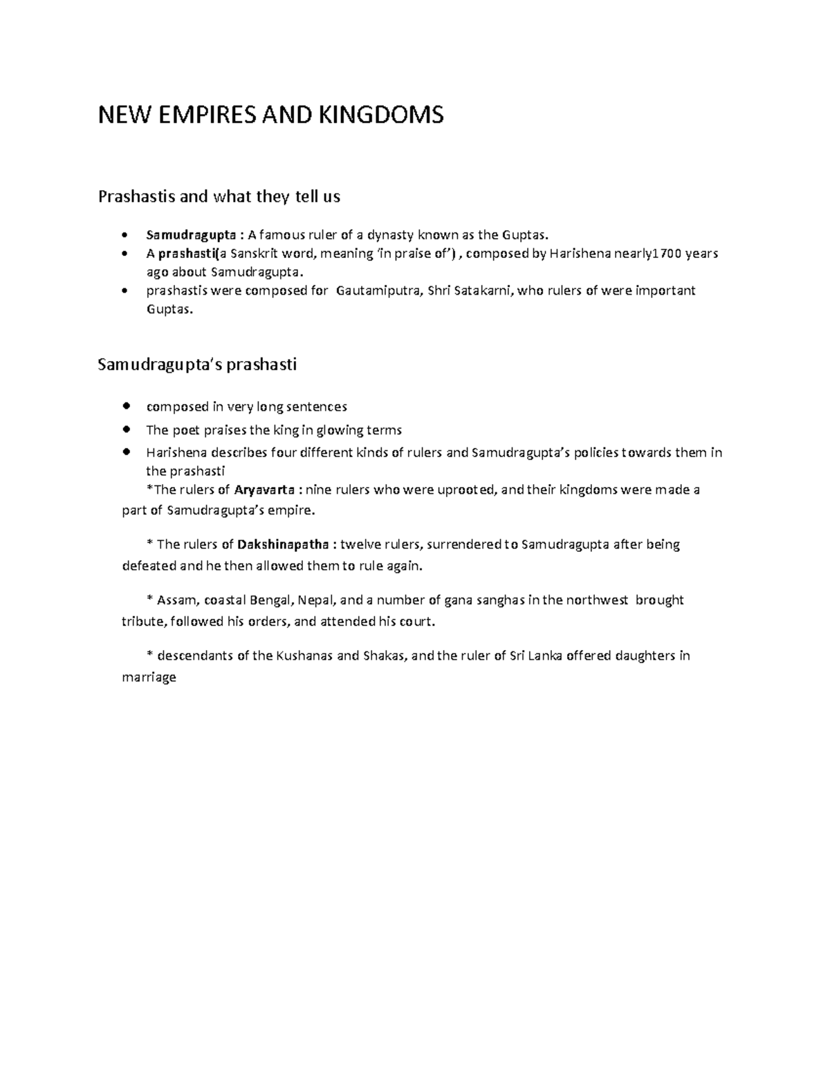 History 11 - Describes about Samudragupta’s prashasti, Genealogies ...