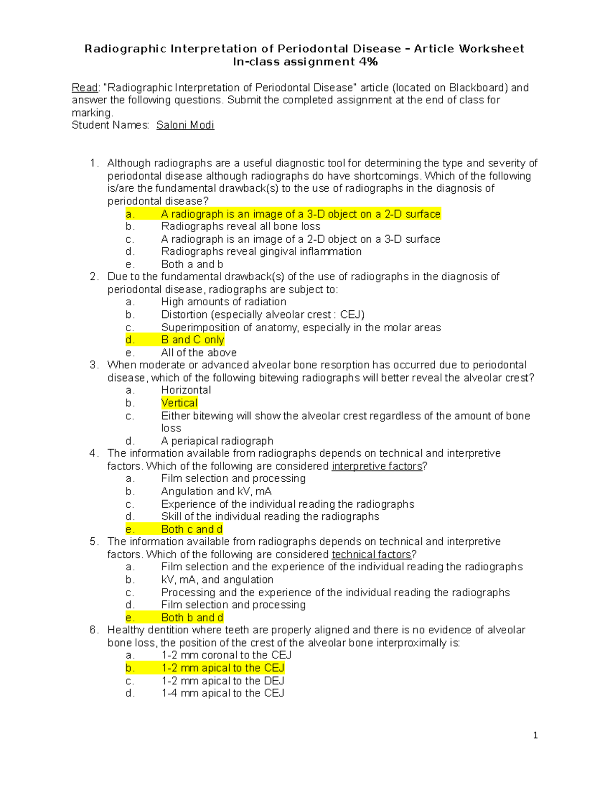DTL469 Radiographic Interp worksheet 2022 - Radiographic Interpretation ...
