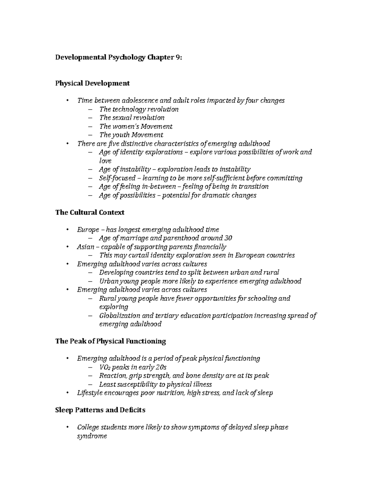 Developmental Psychology Chapter 9 Lecture - Developmental Psychology ...